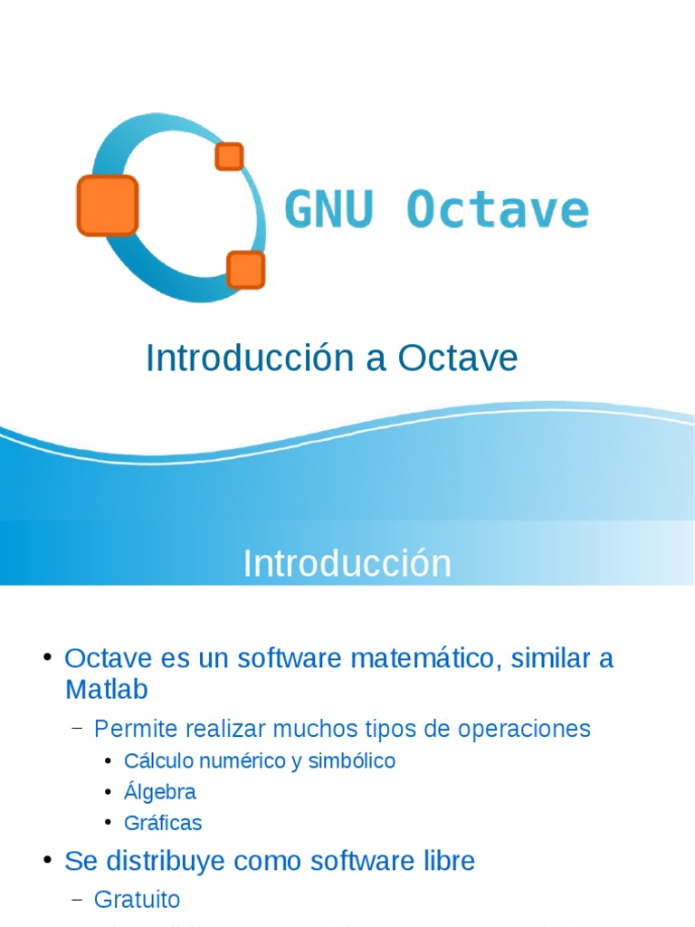 Presentacion Octave | PDF | Ecuaciones | Vector Euclidiano