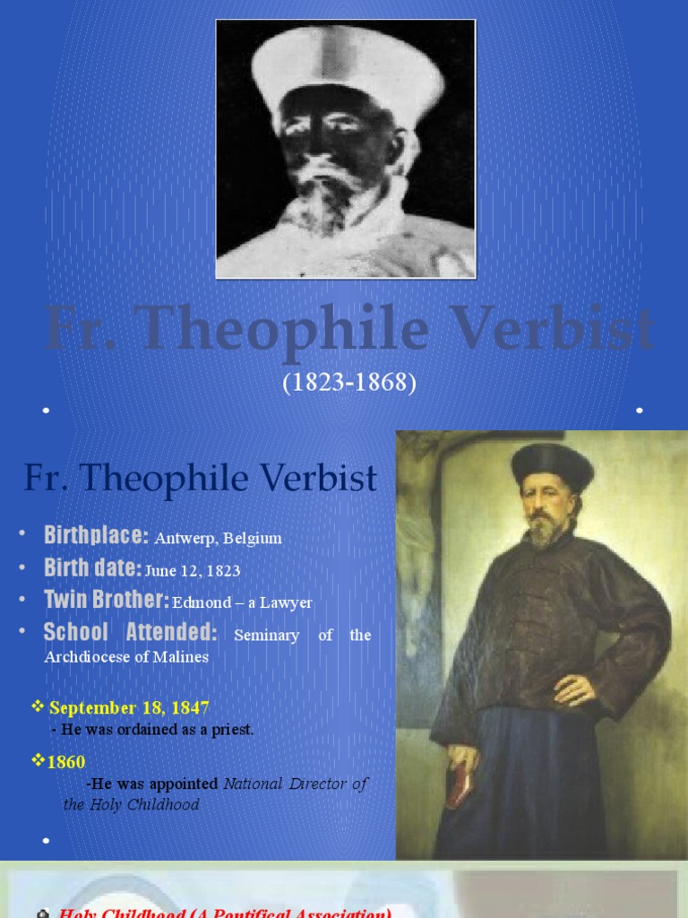 FR Theophile Verbist | PDF | Catholic Church | Religious Organizations