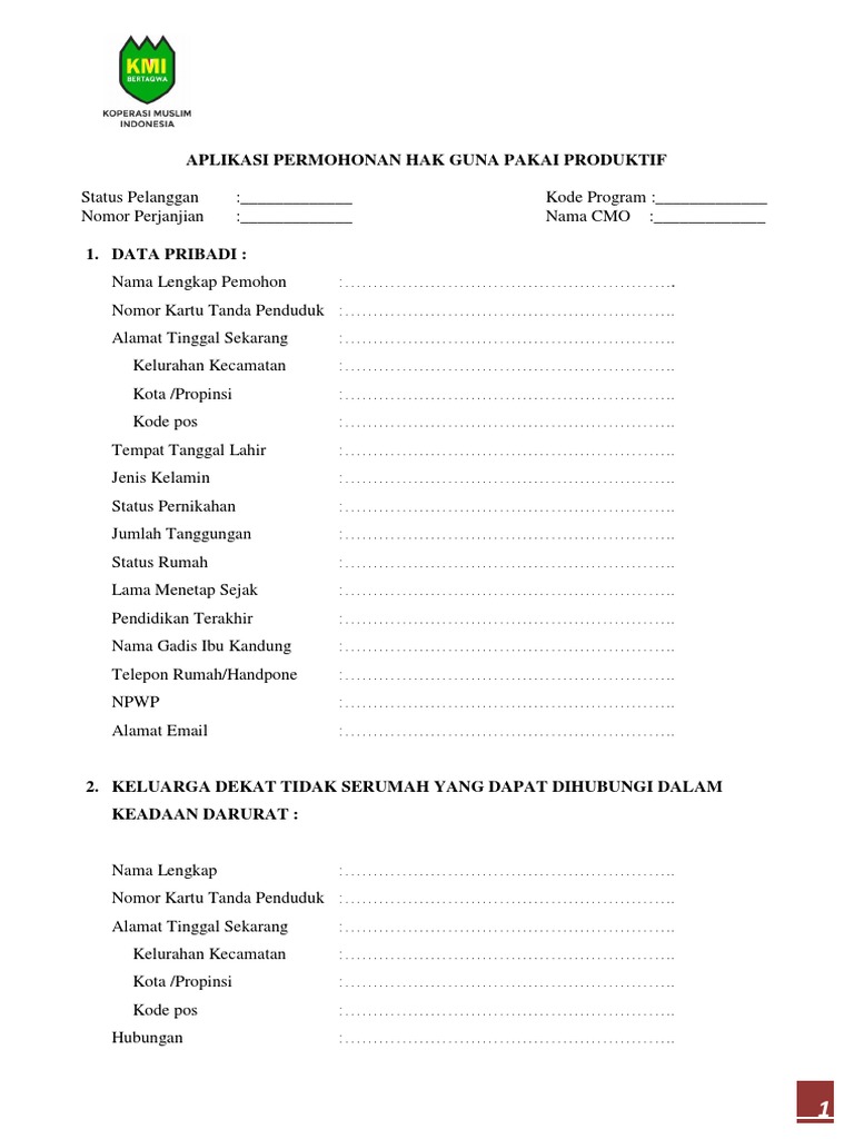 PERMOHONAN HAK GUNA PAKAI PRODUKTIF | PDF
