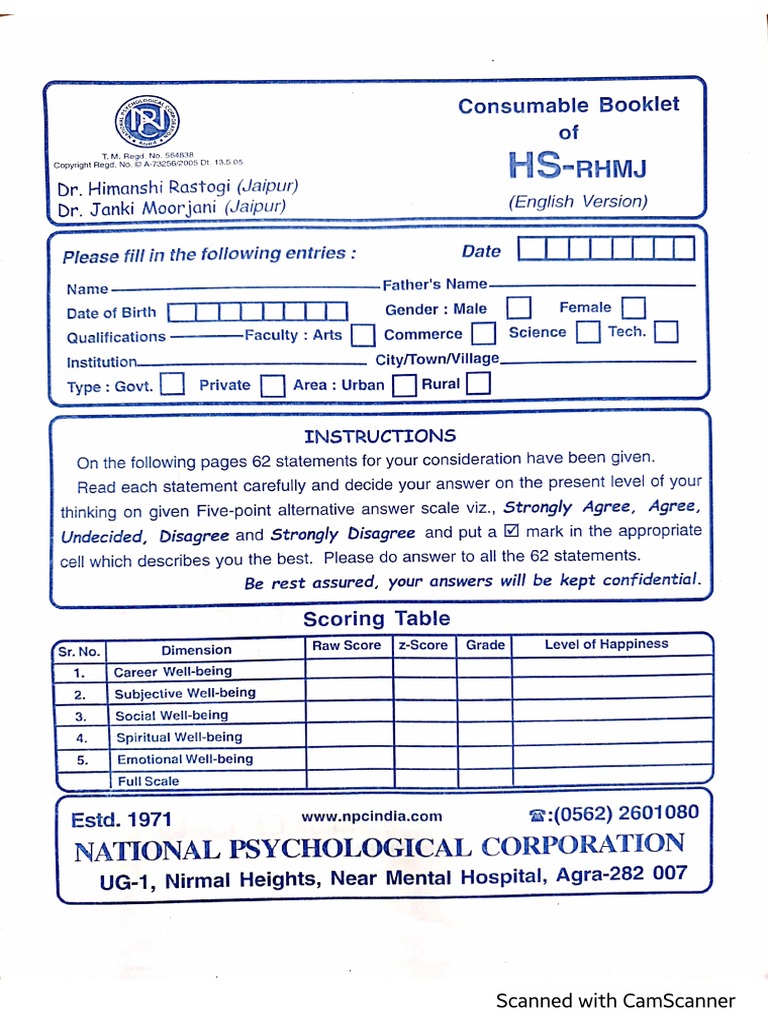 Worksheet Happiness Scale | PDF