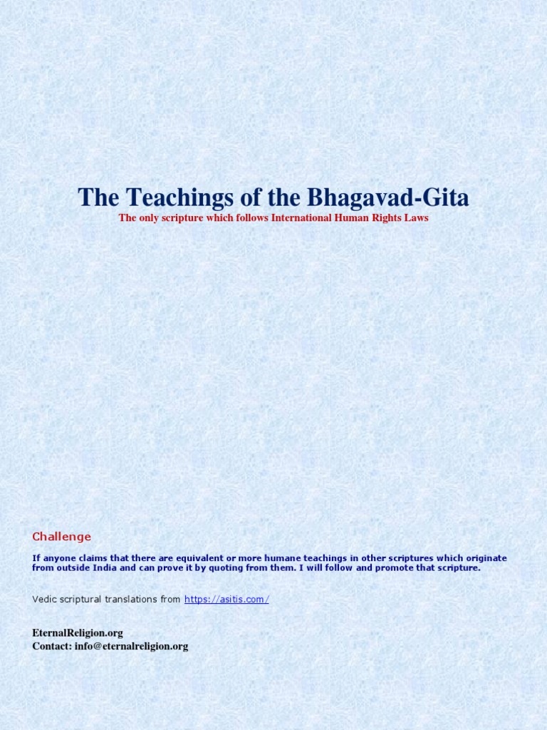 The Teachings of The Bhagavad-Gita | PDF | Bhagavad Gita | Brahman