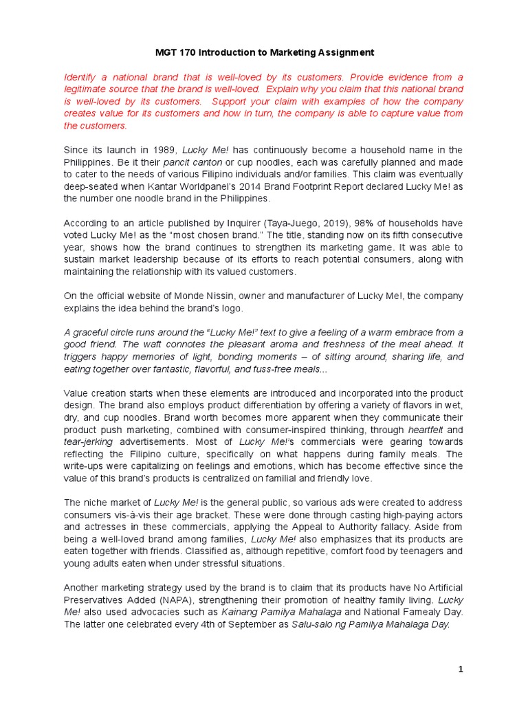 Introduction To Marketing Assignment | PDF | Brand | Marketing