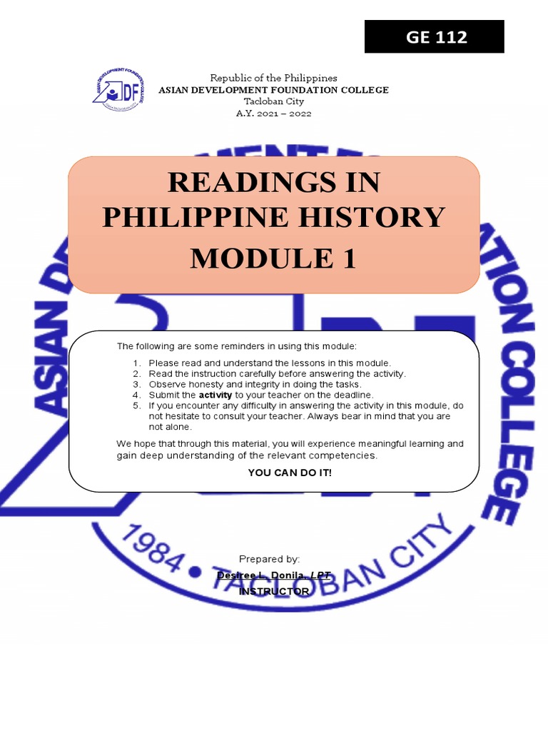 Module 1 Readings in Phil. History (Midterm) | PDF | Primary Sources | Historiography