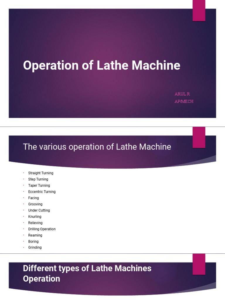 Operation of Lathe Machine | PDF | Grinding (Abrasive Cutting ...
