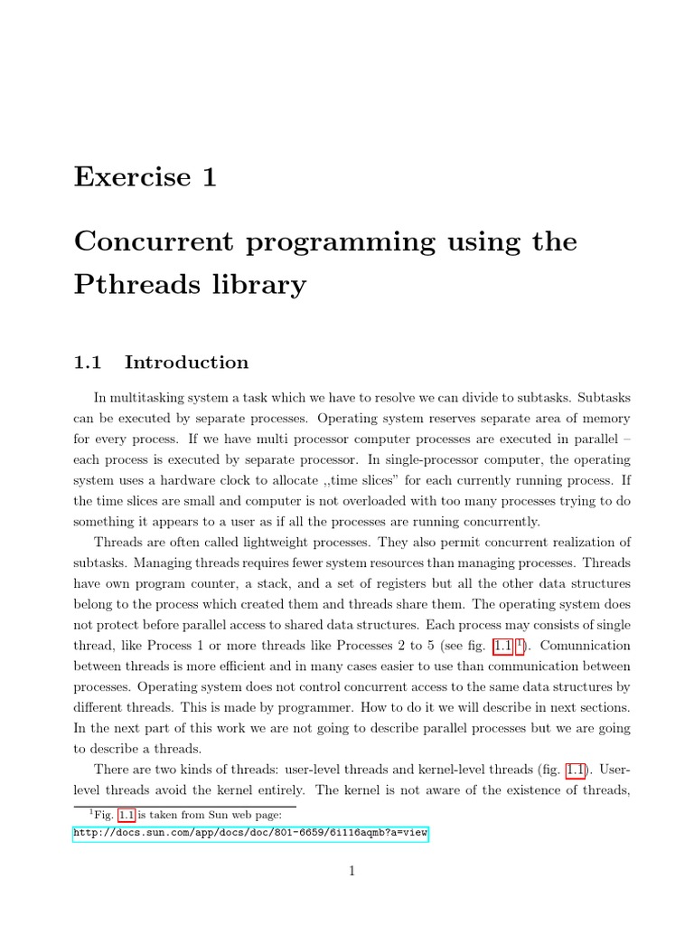 Concurrent Programming Using Threads Pdf Process Computing