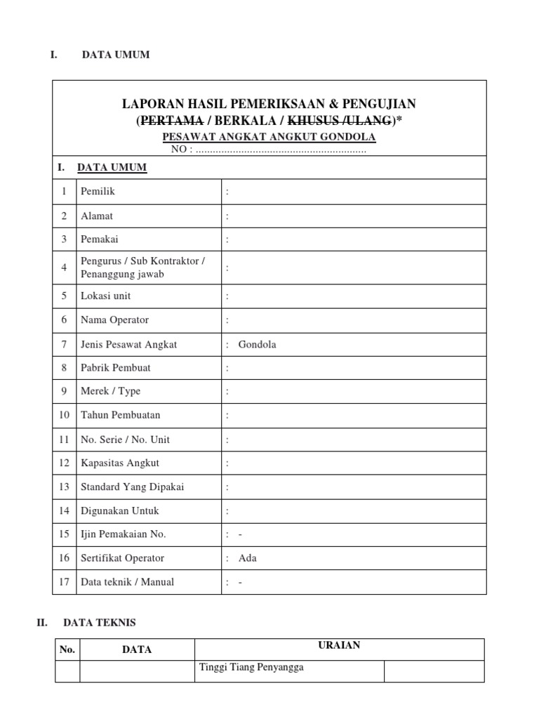 Check List Gondola | PDF