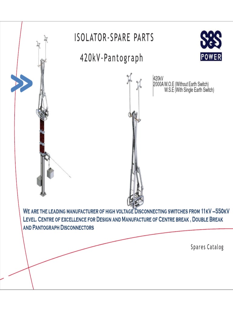 420kV Isolator Spare Parts Guide | PDF | Switch | Electrical Engineering
