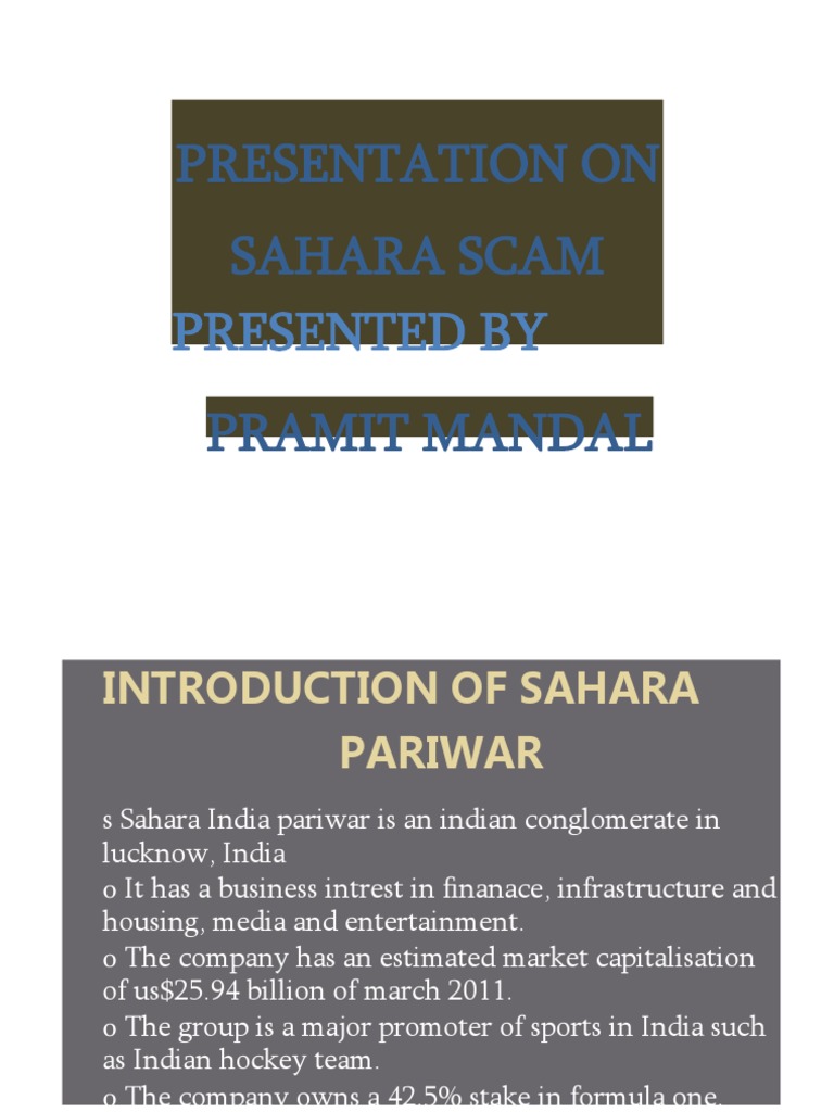 Sahara Scam: A Case Study Overview | PDF | Investing | Economies