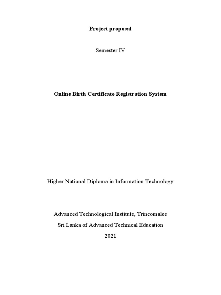 Online Birth Certificate Registration System Proposal | PDF | Adobe ...