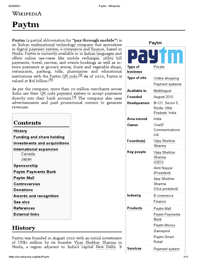 Paytm History | PDF | Companies