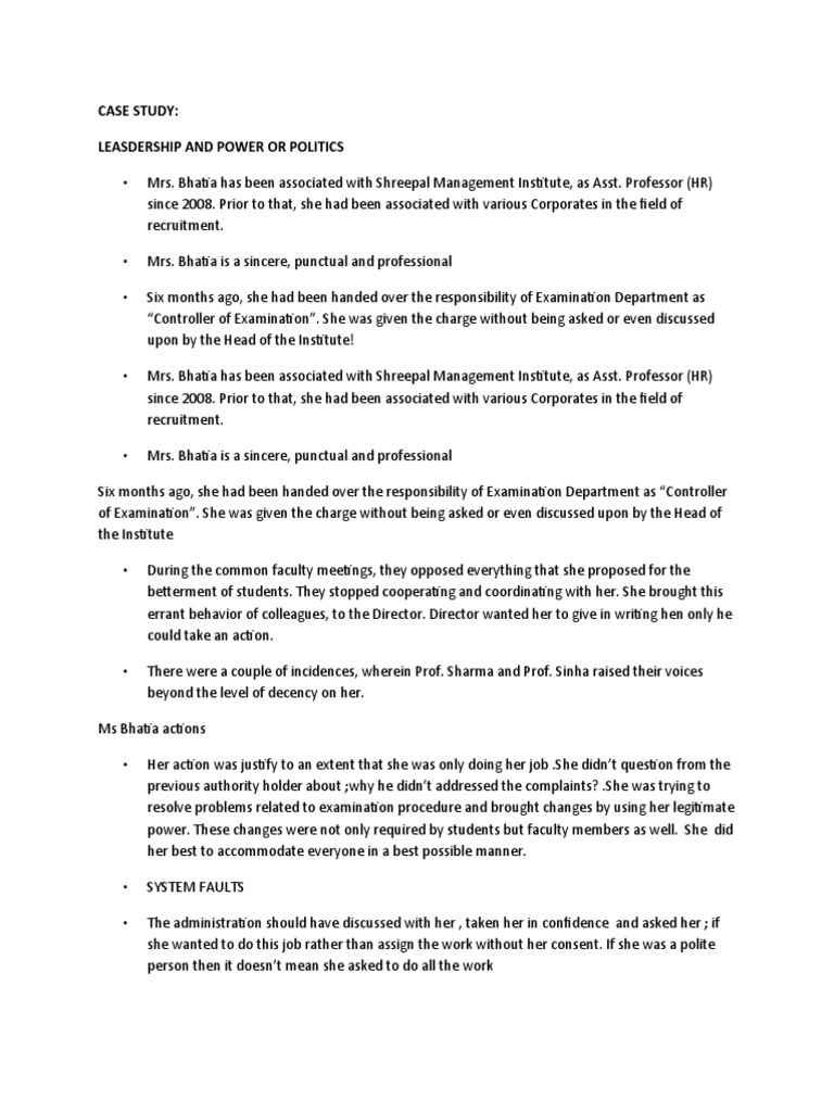 CASE STUDY Leadership | PDF | Justice | Crime & Violence