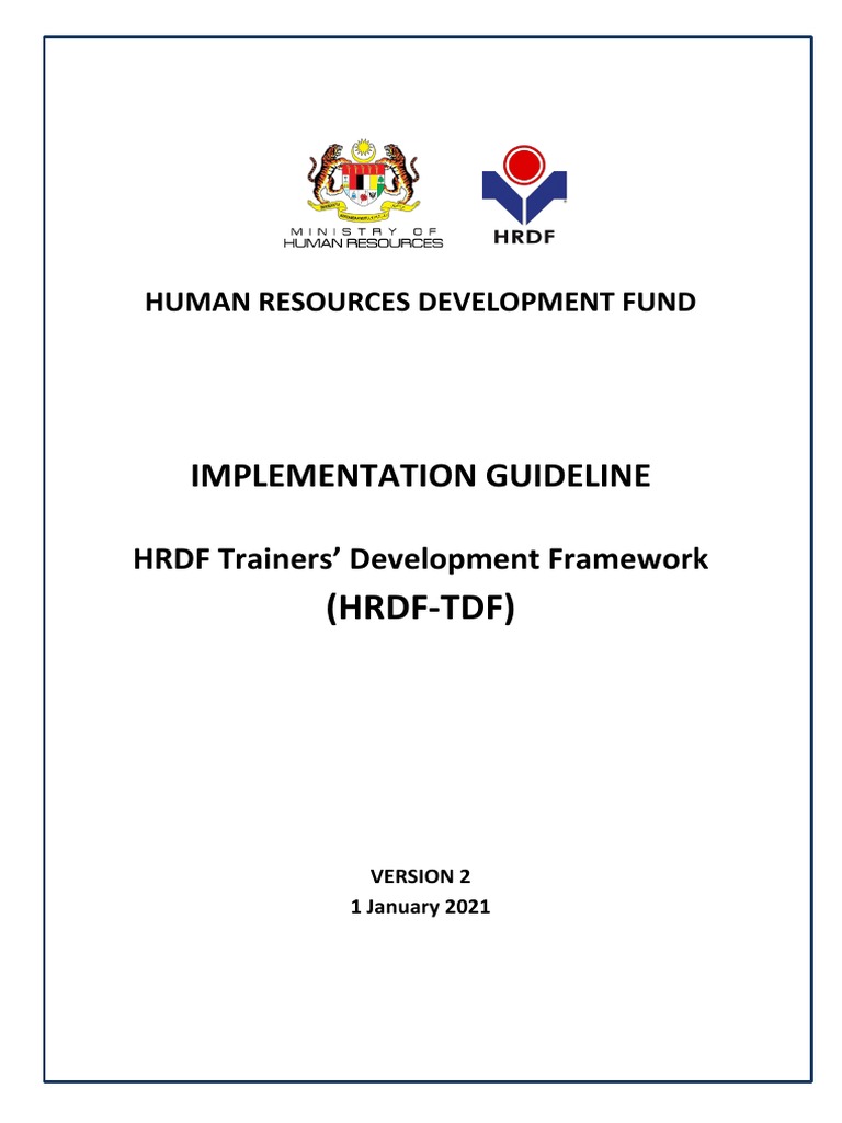 HRDF Trainers' Framework Guide | PDF | Personal Trainer | Certification