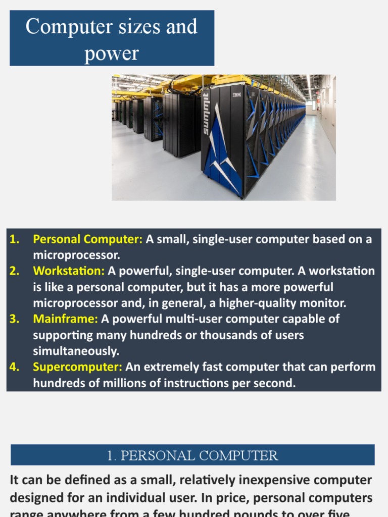 Computer Sizes and Power | PDF | Personal Computers | Mainframe Computer