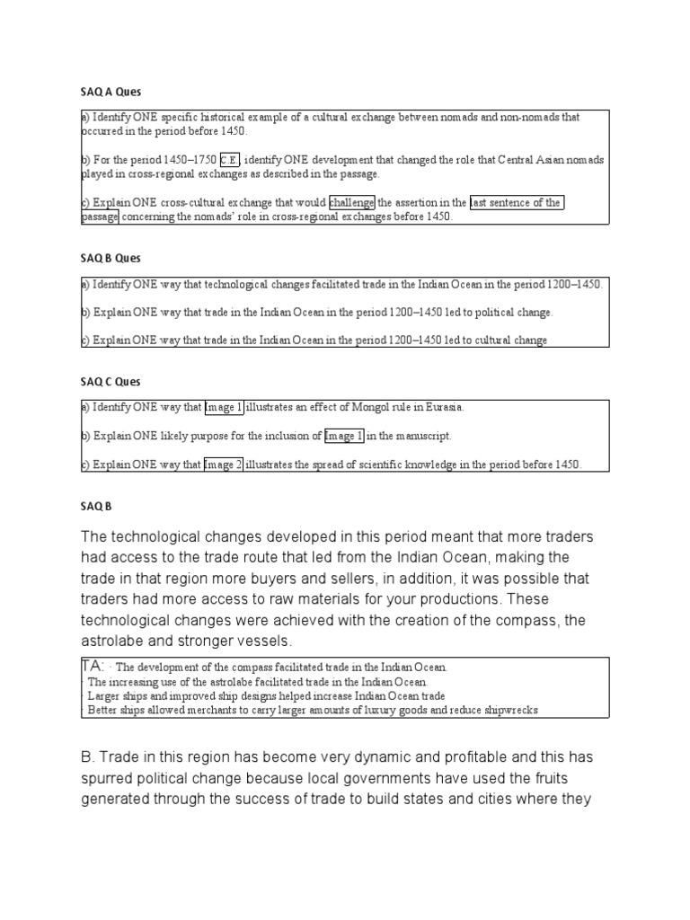 SAQ Ans | PDF | Trade | Central Asia
