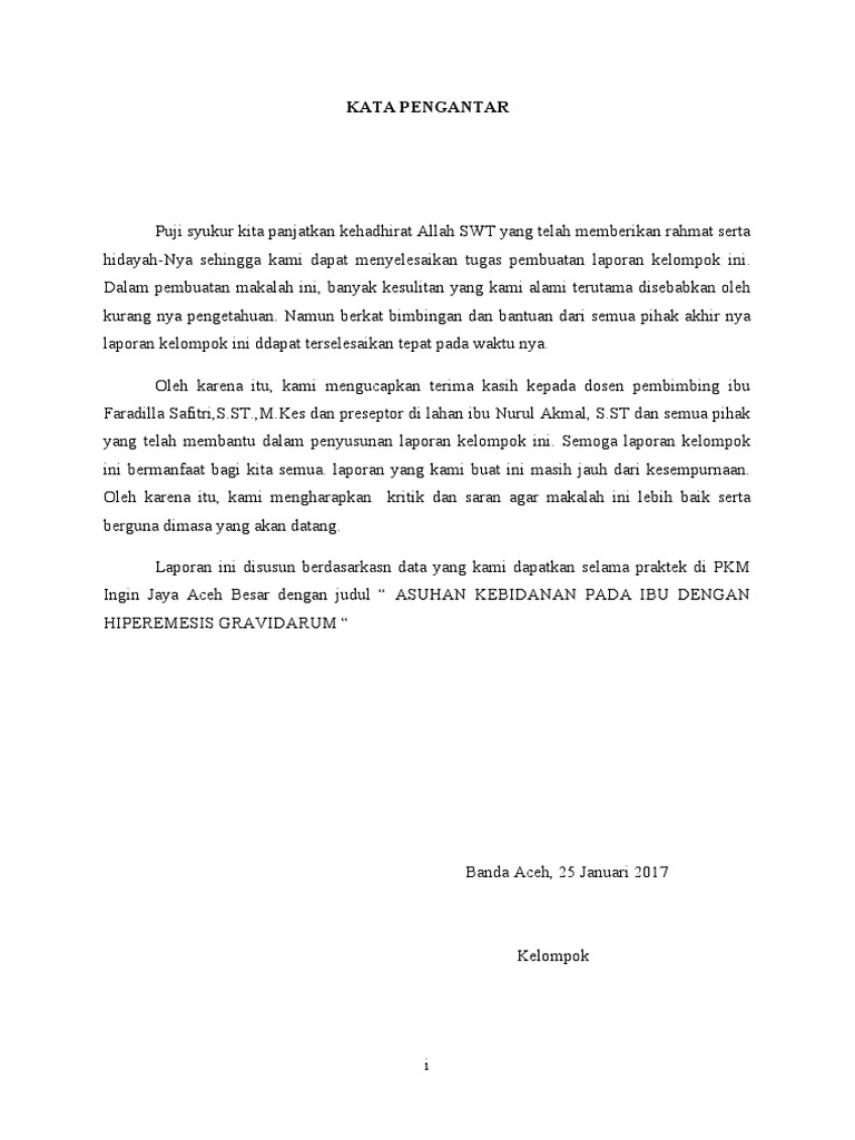 Kata Pengantar Laporan Kelompok Pdf