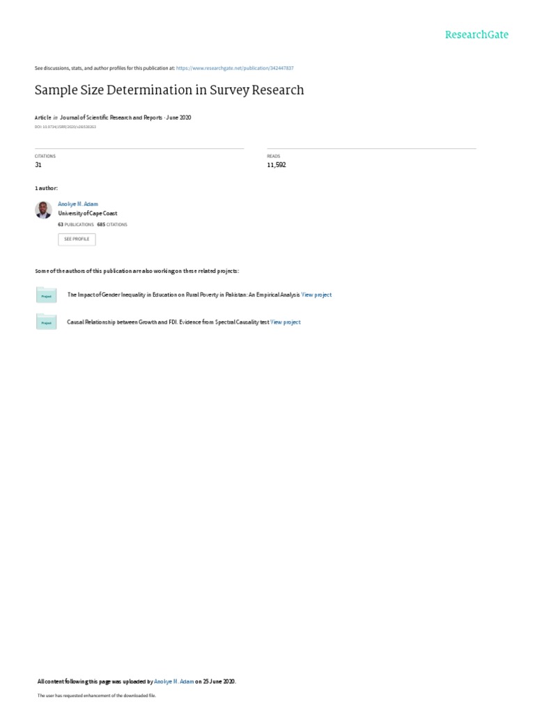 Document 10 | PDF | Standard Deviation | Sample Size Determination