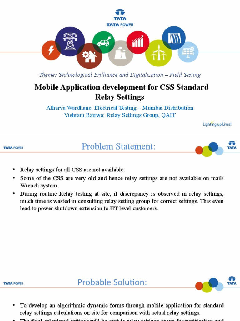 Innovation Workshop - Mobile Application For Relay Setting Calculation ... Innovation Workshop - Mobile Application For Relay Setting Calculation ...