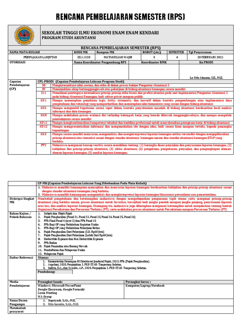 Tp-2 Rps Perpajakan Lanjutan | PDF