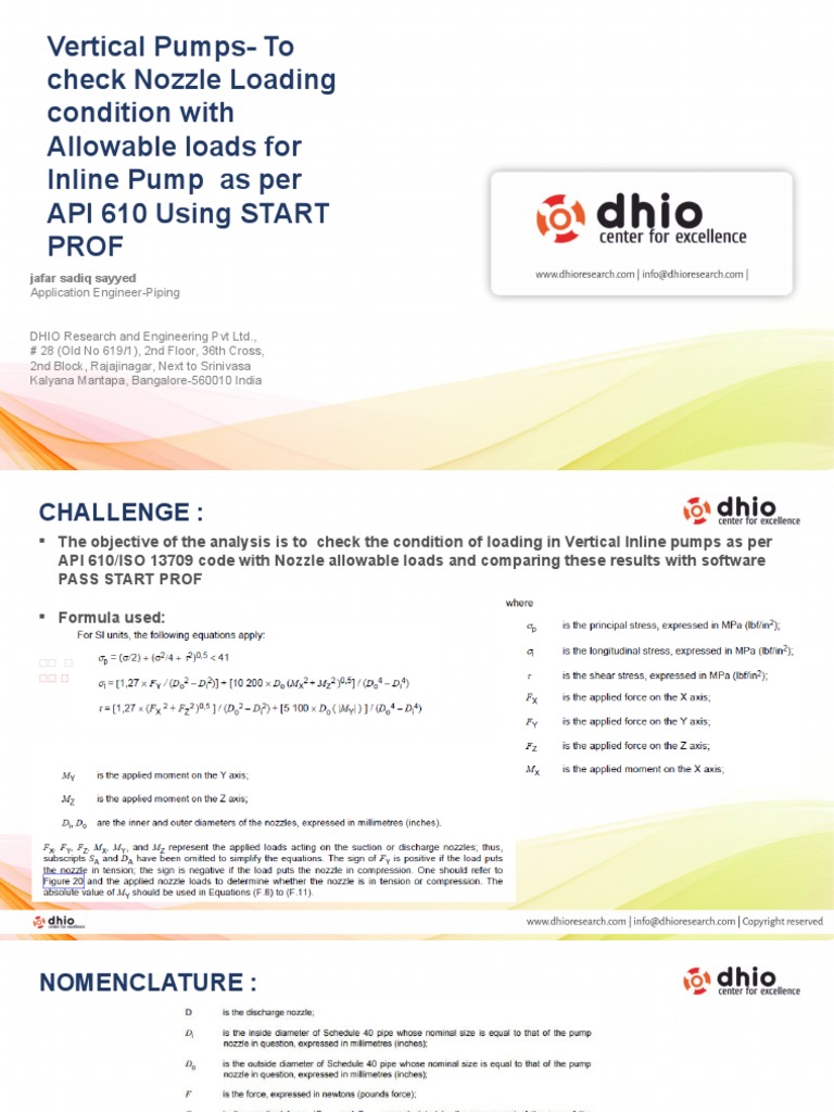 Vertical Pump Nozzle Load Analysis API 610 | PDF | Stress (Mechanics ...