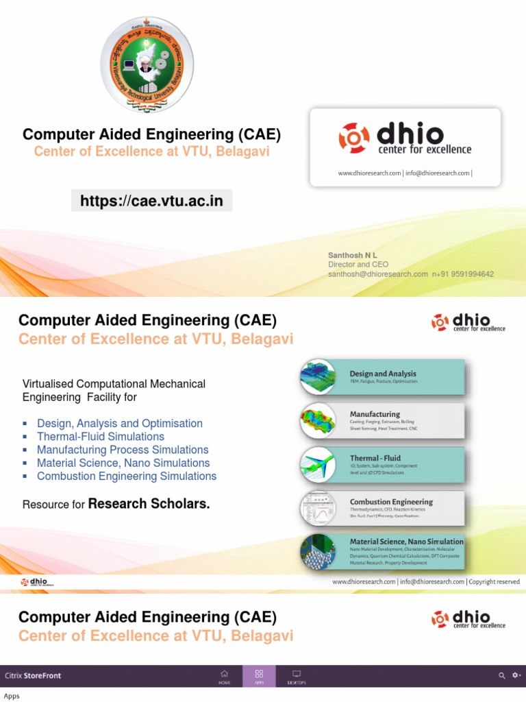 Computer Aided Engineering (CAE) : Center of Excellence at VTU ...