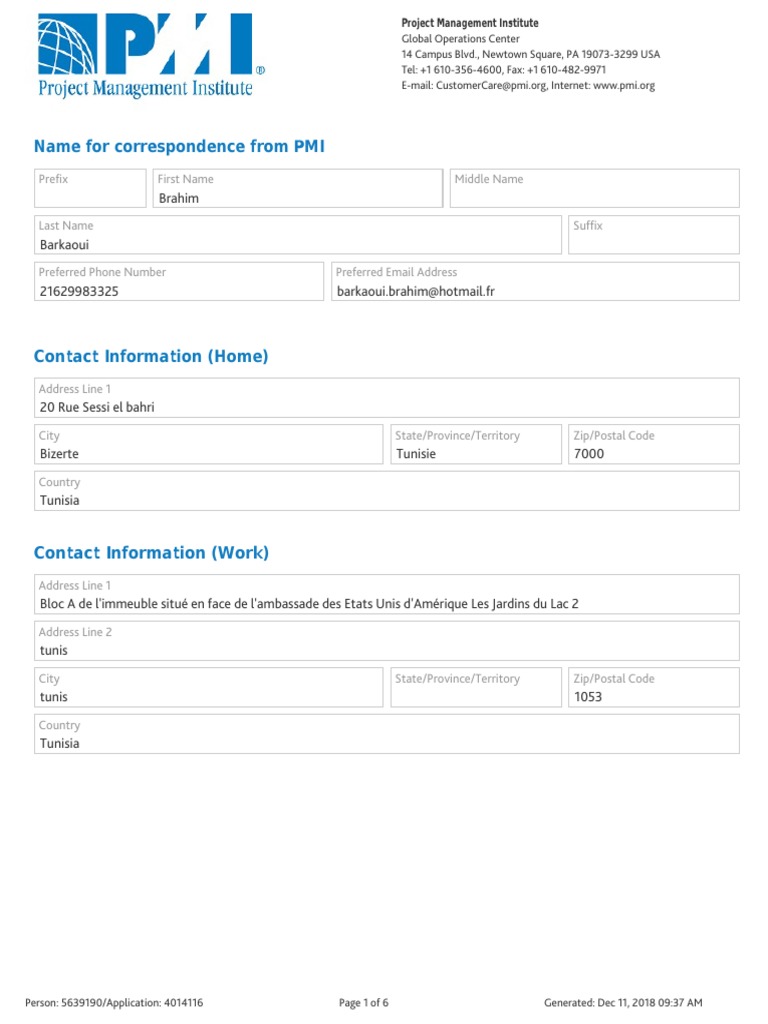 PMI Contact Information | PDF | Automation | Computing