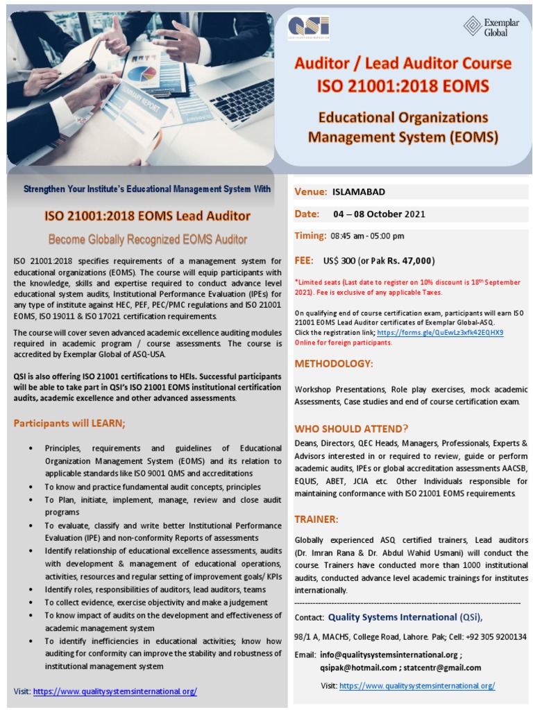 EOMS Lead Auditor Oct 2021-ISD | PDF | Audit | Business