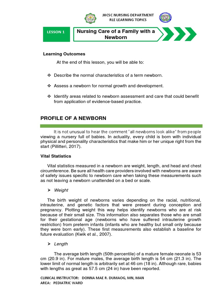 Lesson 1. Pediatric Ward | PDF | Pulse | Infants