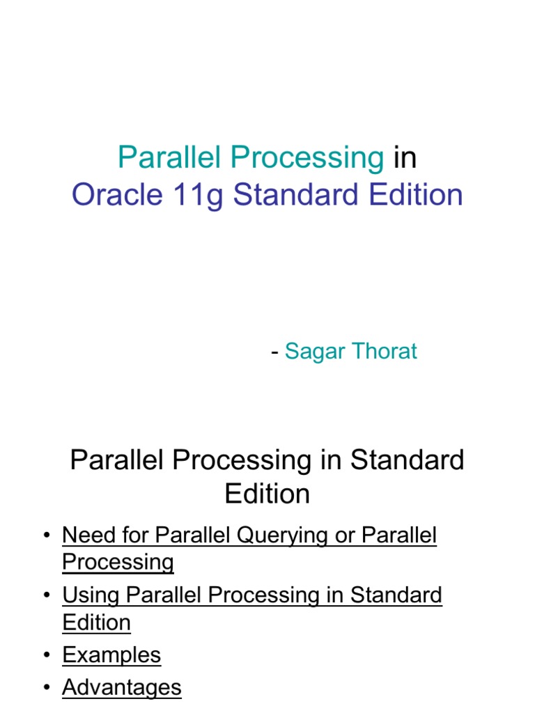 Oracle Parallel Processing Overview | PDF | Data Management | Databases