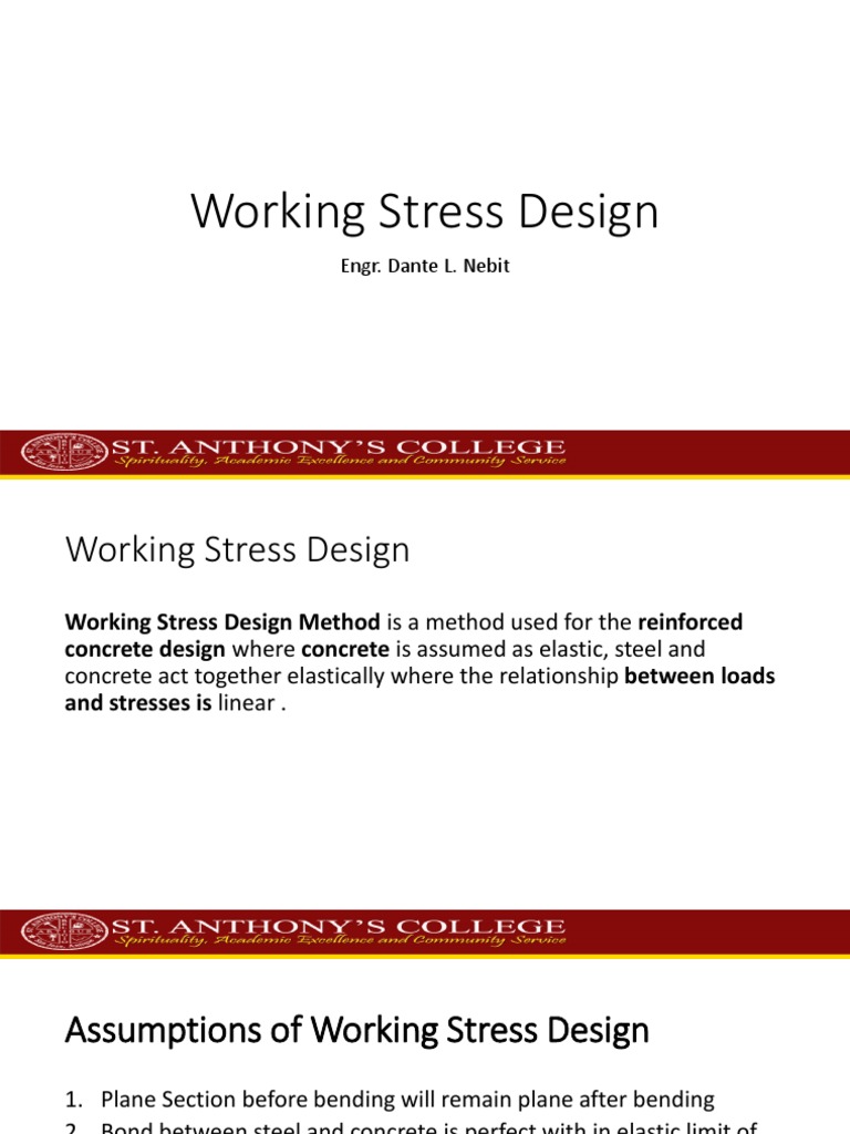 Working Stress Design Topic 1.1 | PDF | Stress (Mechanics) | Bending