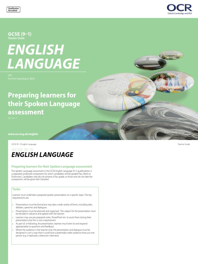 Preparing Learners For Their Spoken Language Assessment Teacher Guide ...