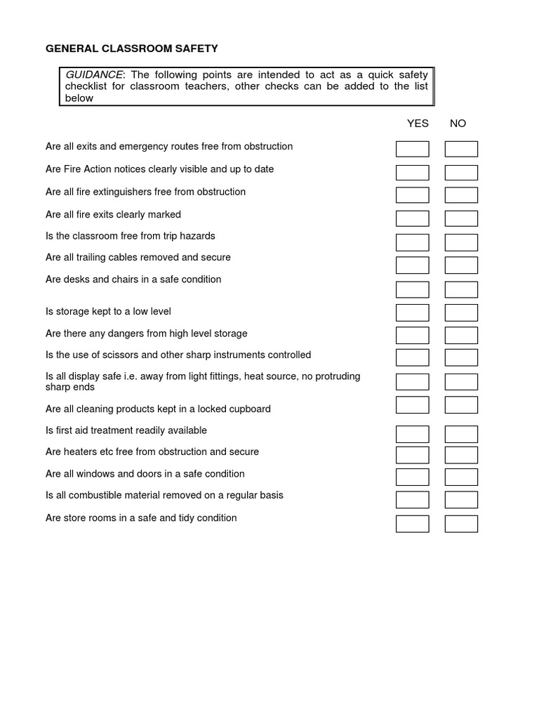 Safety in The Classroom | PDF