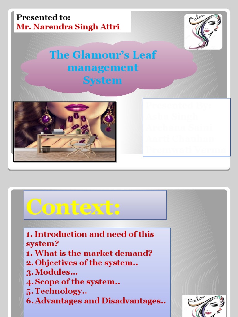 The Glamour's Leaf Management System: Mr. Narendra Singh Attri | PDF ...