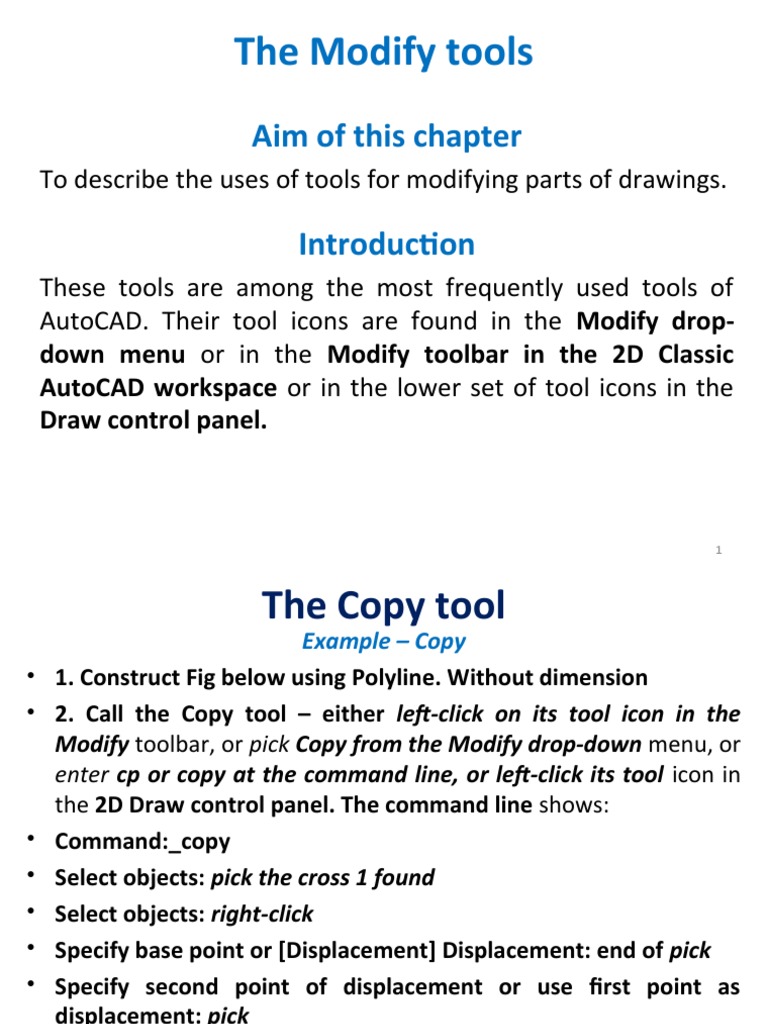 The Modify Tools: Aim of This Chapter | PDF | Button (Computing) | Screw