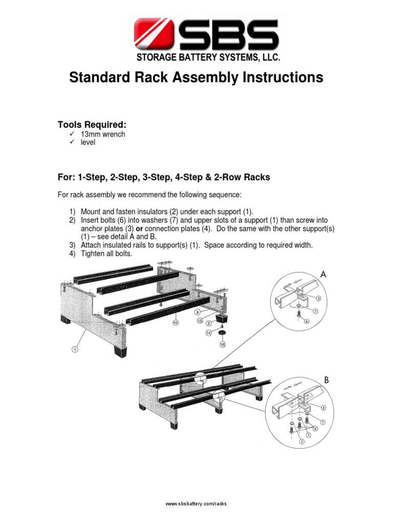 Standard Rack Assembly Instructions: Tools Required | PDF | Nut ...