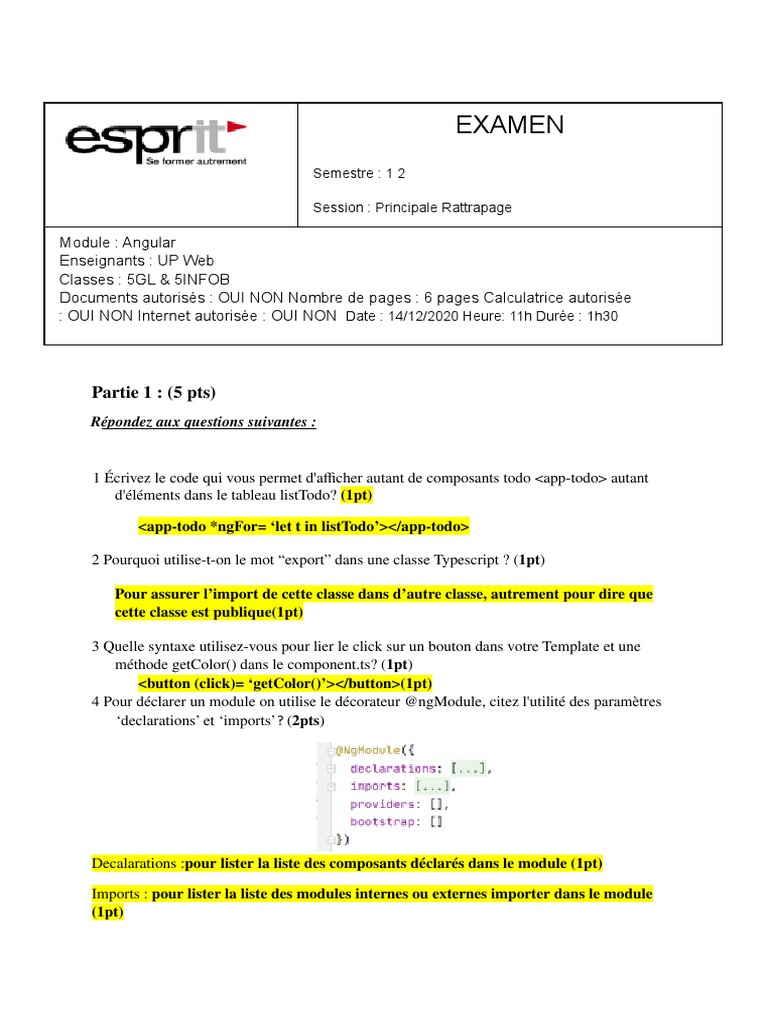 Exam 1 | PDF | Informatique | Programmation informatique