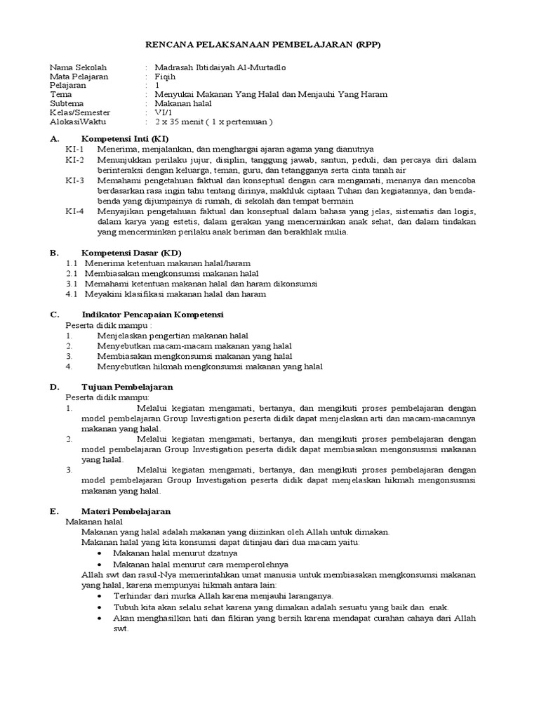 RPP Fiqih Kelas 6 Semester 1 | PDF | Karier & Perkembangan | Kesehatan Holistik