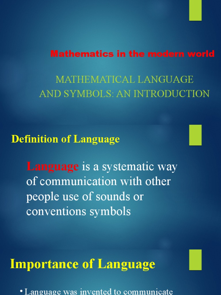 Mathematical Language and Symbols An Introduction | PDF