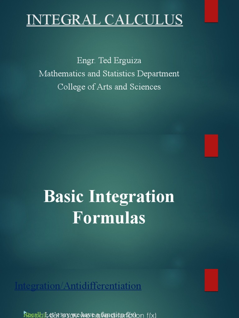 Integral Calculus Basics and Rules | PDF | Computers