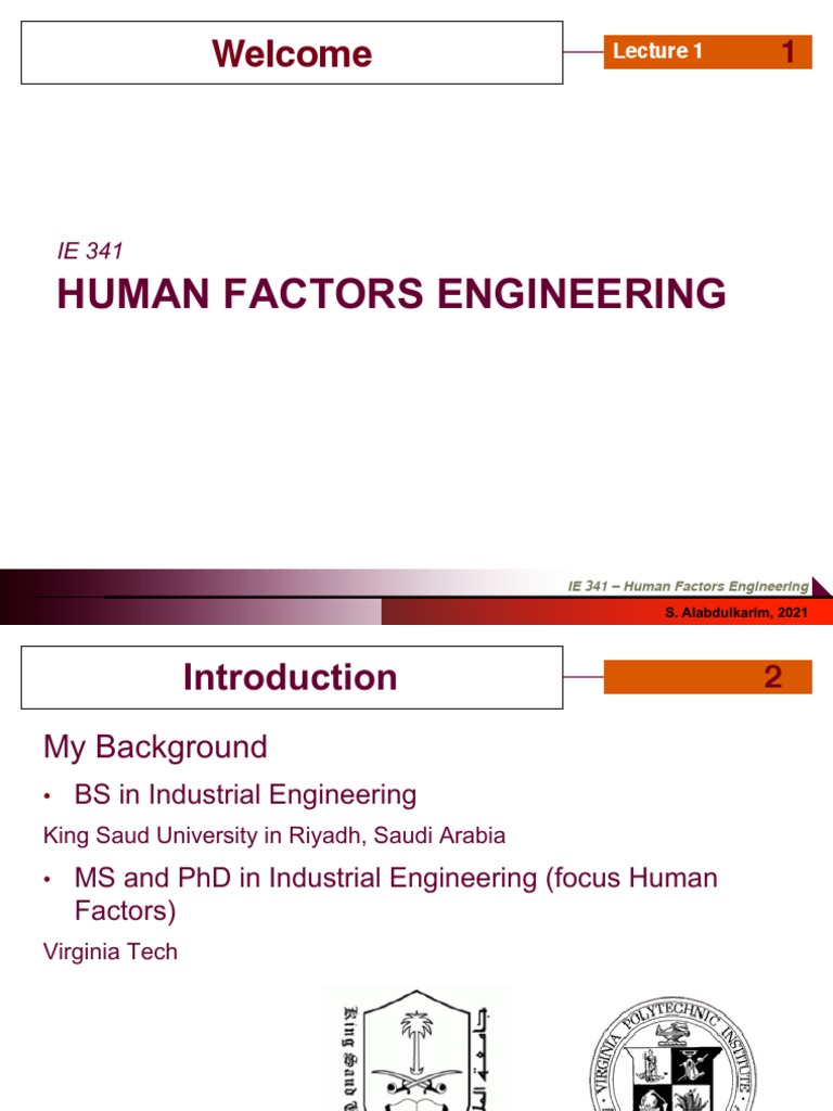Human Factors Engineering: Welcome | PDF | Human Factors And Ergonomics ...