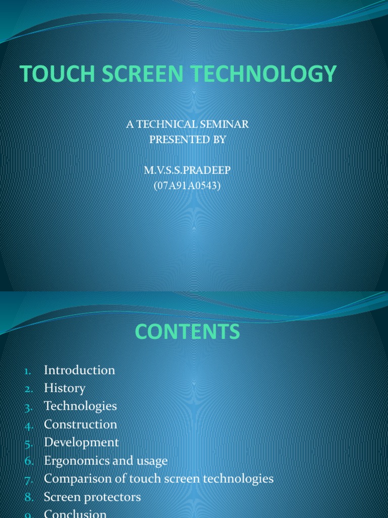 Touch Screen Technology Overview | PDF | Touchscreen | Manufactured Goods