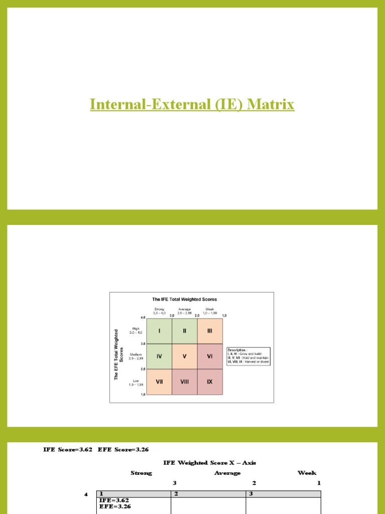 Internal-External (IE) Matrix | PDF