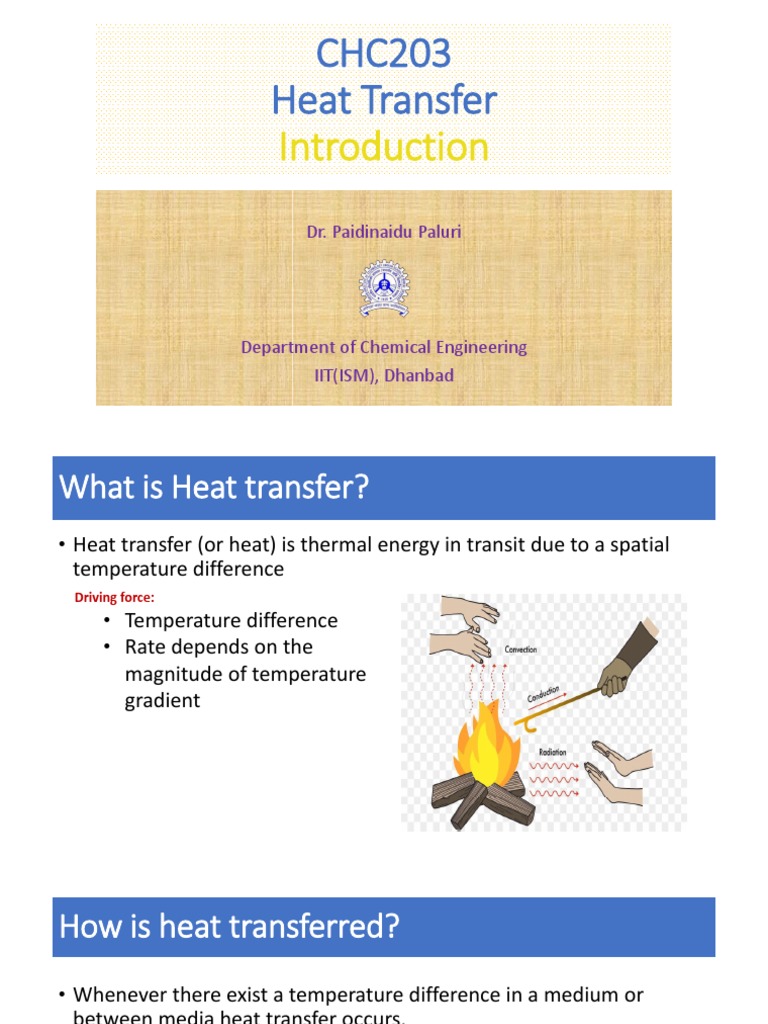 CHC203 Heat Transfer Introduction | PDF | Heat Transfer | Heat