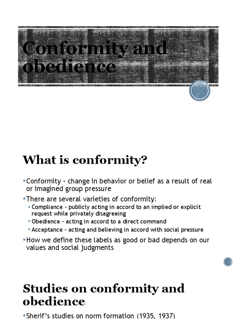 Conformity and Obedience | PDF | Conformity | Obedience (Human Behavior)