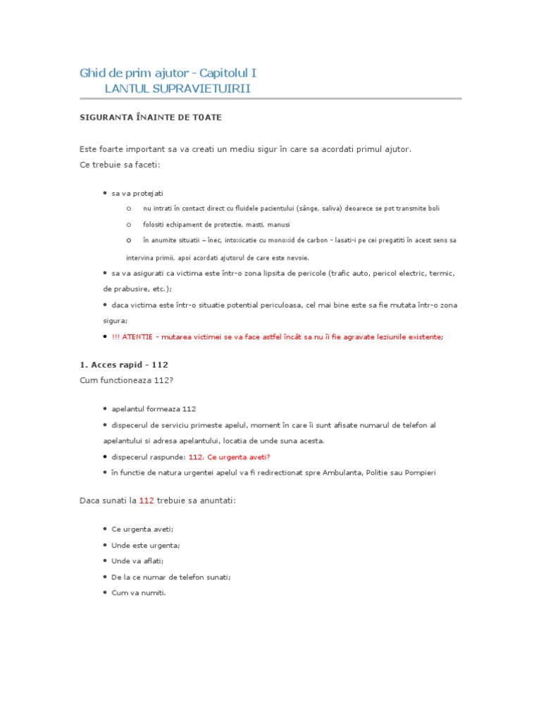 Ghid de Prim Ajutor | PDF