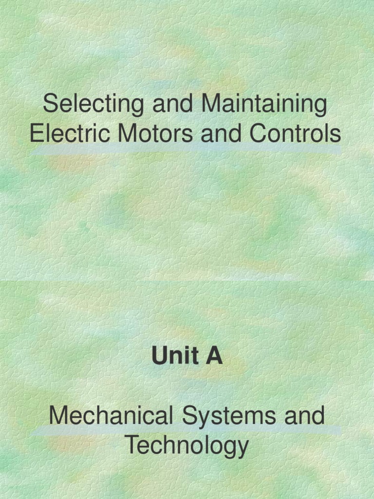 Electric Motor Selection and Maintenance | PDF | Electric Motor ...