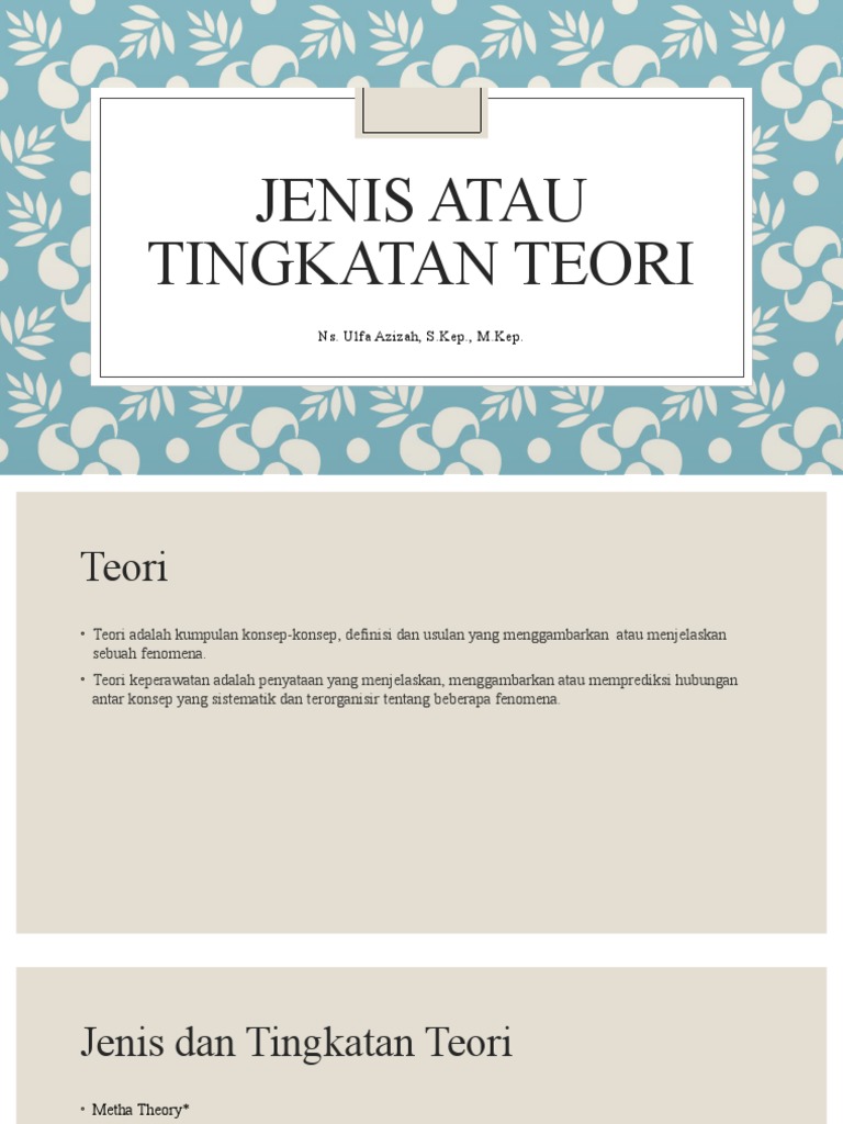 Jenis Atau Tingkatan Teori | PDF | Pengembangan Diri | Sains & Matematika