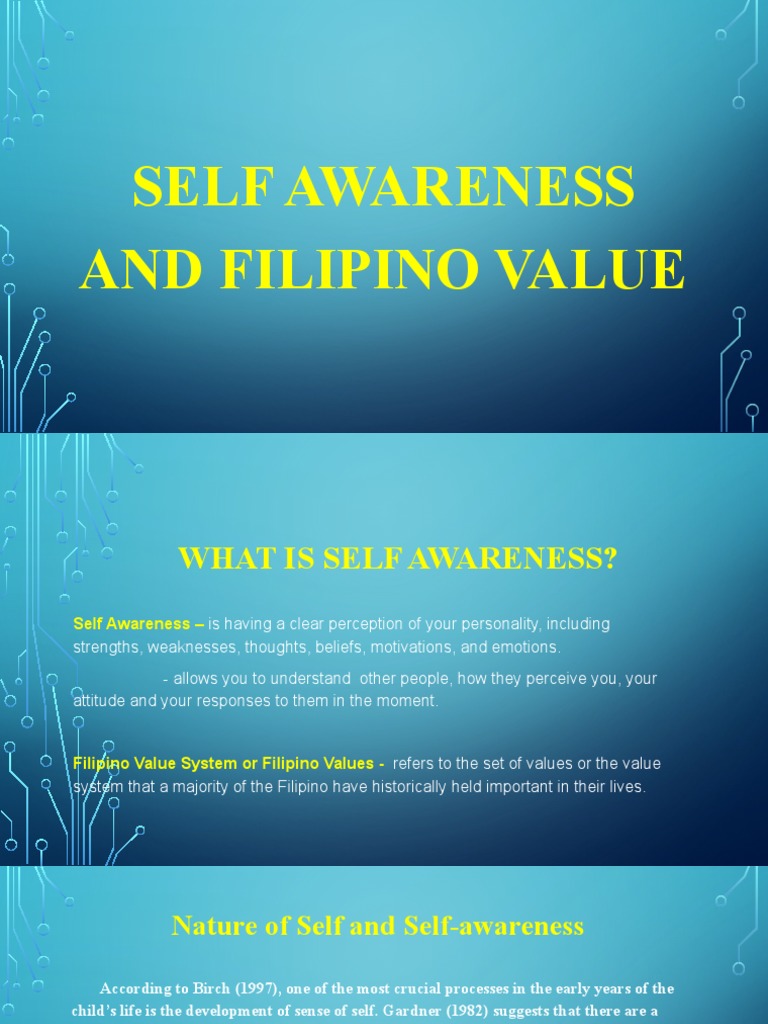 MODULE 5 Lesson 5 Lesson 3 Self-Awareness and Filipino Values | PDF ...