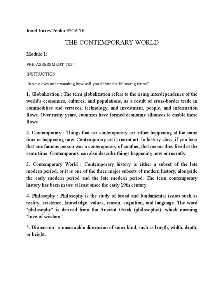 Contemporary-World 1 | PDF | Globalization | Economies