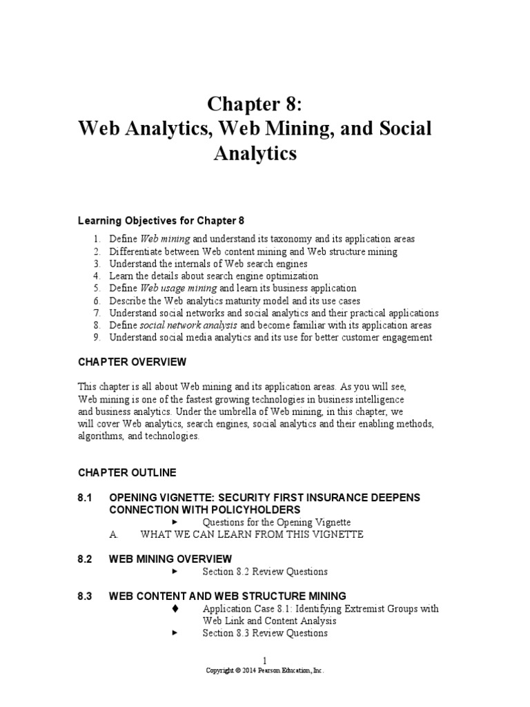 Web Analytics, Web Mining, and Social Analytics: Learning Objectives For Chapter 8 | PDF ...