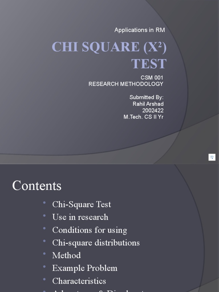 Chi Square (X2) Test | PDF | Chi Squared Test | Probability Theory